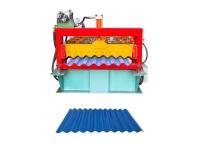 China PPGI Color Steel Roll Forming Machine , Corrugated Roof Sheet Machine With Smooth Feed Plate for sale