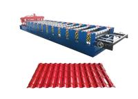 China Waterproof Glazed Tile Roll Forming Machine Middle Plate 16mm Weight 3.5-6 Ton for sale