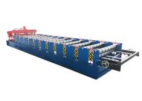 China PPGI Roof Glazed Tile Roll Forming Machine Blue / Orange Color With PLC Control System for sale