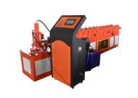 China Ending Slat Steel Roller Shutter Door Roll Forming Machine Orange Color Productivity 15-20 M/Min for sale