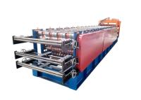 China Three Layer Steel Sheet Making Machine , Touch Screen Roof Sheet Forming Machine for sale