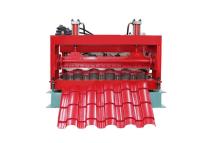 China Color Steel Coil Metal Sheet Roof Roll Forming Machine Effective Width 1100mm for sale