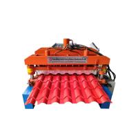 China Bamboo Glazed Roof Tile Roll Forming Machine Metal Steel Step Tile Making Machine for sale