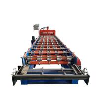 China Color Glazed Tile Roll Forming Machine / Coated Steel Step Tile Roll Forming Machine for sale