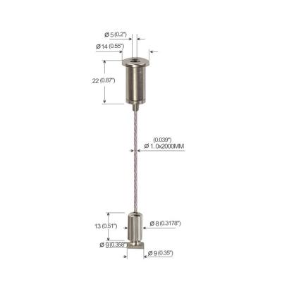 China Nickel Plated Copper LED Linear Light Suspension Kits With Slider Studs YW-86005 for sale