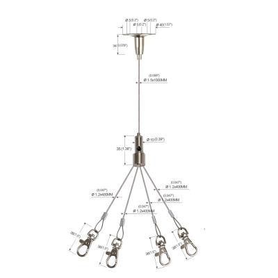 China Flower Pot Hanging Wire Cable Suspension Kit Fork Type Indoor YW-86022 for sale