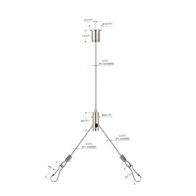China LED Panel Light Hanging Kits , Y Shape Hanging Wire Rope With Hooks for sale