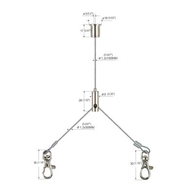 China Y Shape LED Panel Light Hanging System With Lobster Hook YW-86021 for sale