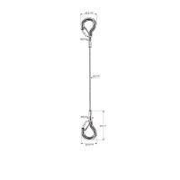 China Lighting Security Purpose Safety Wire Rope Sling With Snap Hook On Both End for sale
