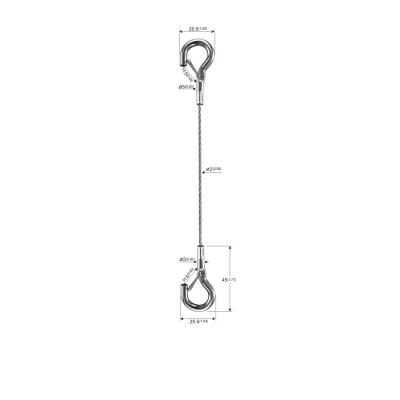 China Lighting Security Purpose Safety Wire Rope Sling With Snap Hook On Both End for sale