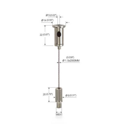 China Led Linear Lights Brass Suspension Kits With Threaded Studs Multiple Color Optional for sale
