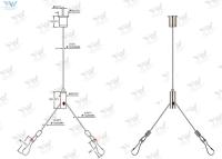 China Y - Type Cross Cable Suspension Kits With Clips Applied 600mm X 600mm LED Panel Light for sale