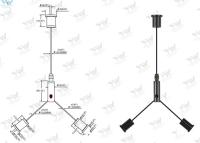 China Black Cable Suspension Kits Y - Type Cable Cross For 600 Mm X 600 Mm LED Panel for sale
