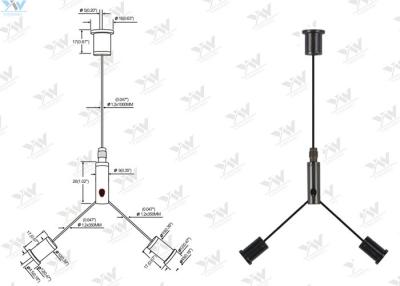 China Black Cable Suspension Kits Y - Type Cable Cross For 600 Mm X 600 Mm LED Panel for sale