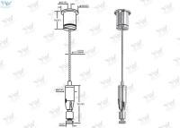 China Ø 1.2 Mm Stainless Steel Wire Light Hanging Kit Swivel Adjustable Cable Gripper for sale
