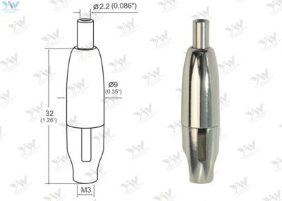 China Φ 9 *32 Mm Lock Cable Grippers Brass Plated Material For 1.5 Mm Steel Wire for sale