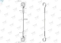 China Snap Hook End Photo Hanging System Ø 2.0 Mm Steel Wire Tracers With Hook Hanger for sale