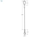 China Eyelet Loop End Wire Rope Sling 304 Stainless Steel Safe Rope Ø1.2mm Wire Thickness for sale