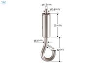 China Samll Size Nickel Color Brass Lock Cable Grippers With Steel Hook For Suspend LED Panels for sale