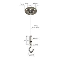 China Brass Steel Three Holes Suspended Cable Lighting System With A Hook Gripper YW86019 for sale