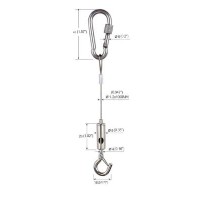 China Stainless Steel Acoustic Panel Light Suspension Kit Hanging System YW86020 for sale