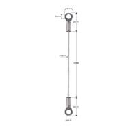 China Double Brass Eyelets Type 304 316 Stainless Steel Wire Rope Sling For Light YW86523 for sale