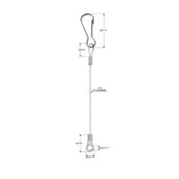 China Loop And Eye Stainless Steel Cable Lanyards With 28mm Button YW86533 for sale