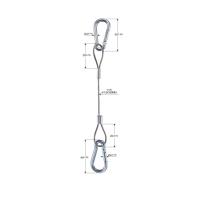 China Stainless Steel Wire Rope Cable Slings Lanyard With Double Snap Hooks YW86535 for sale