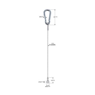 China Steel Wire Rope Cable Lanyard With Stamped Eye And Snap Hooks YW86536 for sale