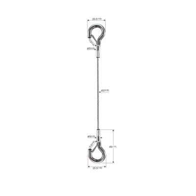 China Safety Steel Wire Rope Cable With Lanyard Hooks Double Casting Hook YW86538 for sale