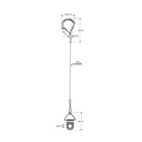 China 250mm Galvanized Wire Rope Sling With Triangle Ring And Die Cast Hook YW86539 for sale