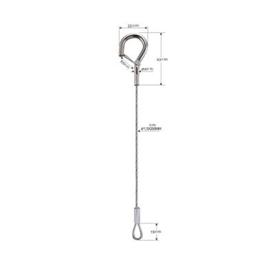 China 304 Steel Cable Lifting Slings With Loop And Die Cast Hook YW86540 for sale