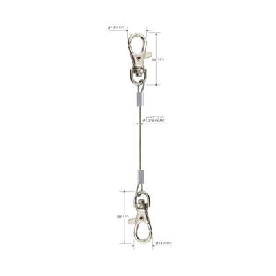China 1x7 IWRC Galvanized Security Cable with D Ring Swivel Loop Eye Snap End YW86373 for sale