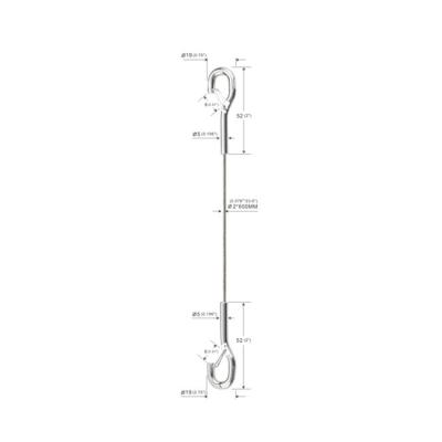 China 304 Stainless Steel Security 1x7 IWRC Sling With Double Hook End YW86370 for sale