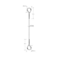 China Ceiling Steel Wire Rope Sling With Double 32.5*76mm Die Cast Hook Ends YW86371 for sale