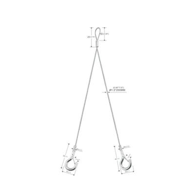China Double Mini Hook End Galvanized Steel Security Cable With Two Legs YW86375 for sale