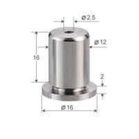 China ∅16*16mm Dia Brass Plated Satin Silver Ceiling Wire Attachment Part YW86276 for sale