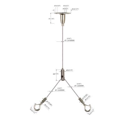 China LED Panel Lights Ceiling Cable Hanging Systems Copper Material Y-Fits YW86033 for sale
