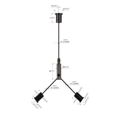 China LED Panel Light Cable Hanging Kit Brass Plated Black Y-Fits YW86034 for sale