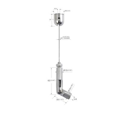 China Ceiling Light Suspension Kit Nickel Plated Brass With Adjustable Gripper YW86340 for sale