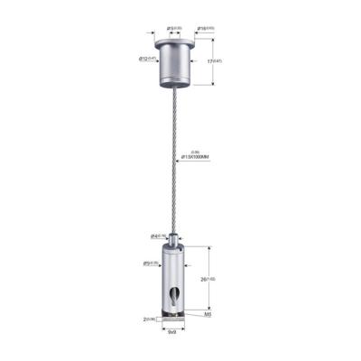 China Satin Silver Suspension Cable Kit For Led Panel Lighting Systems YW86474 for sale