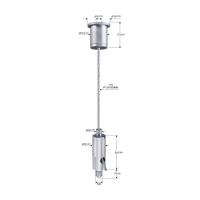 China M5 Male Thread Wire Suspension Kit Silver Color For Led Panel Lighting Systems YW86475 for sale