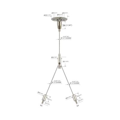 China Adjustable Lighting Wire Suspension Kit With Two Srew Legs YW86359 for sale