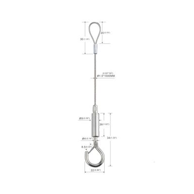 China LED Lighting Wire Suspension Kit With One Loop And One Hook  YW86361 for sale