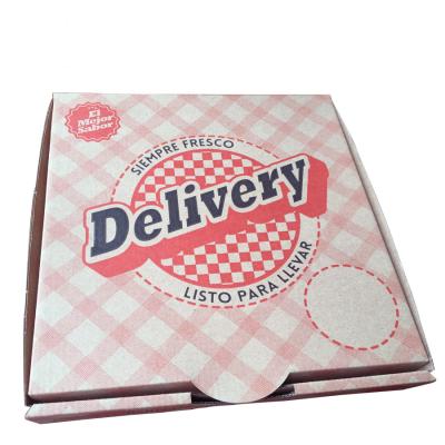 China Hot Selling Disposable Pizza Box Fast Food Packaging Disposable Custom Printed Pizza Boxes Carton In Chile Market for sale