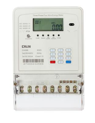 China Three Phase Prepaid Electricity Meters , Plc Rf Commercial Electric Meter for sale