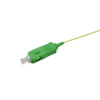 China Yellow PVC / LSZH 0.9mm Simplex 1550nm SC APC Pigtail Fiber Optic for sale