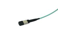 China 12core OM3 OM4 Aqua 3.0mm MTP MPO Fiber Cable For Date Center for sale