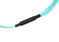 China 12core OM3 OM4 Aqua 3.0mm MTP MPO Fiber Cable For Date Center for sale