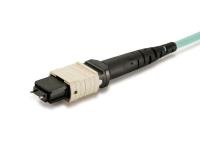 China 72core OM3 OM4  PC- PC MTP MPO Fiber Cable For Date Center Aqua Dobule Jacket for sale